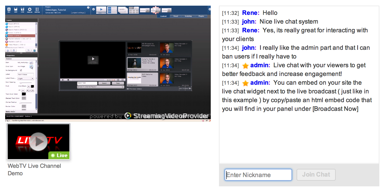 Live Video Streaming with Live Chat | Live Chat Widget